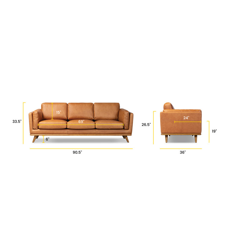 Wayfair lesa leather sofa store